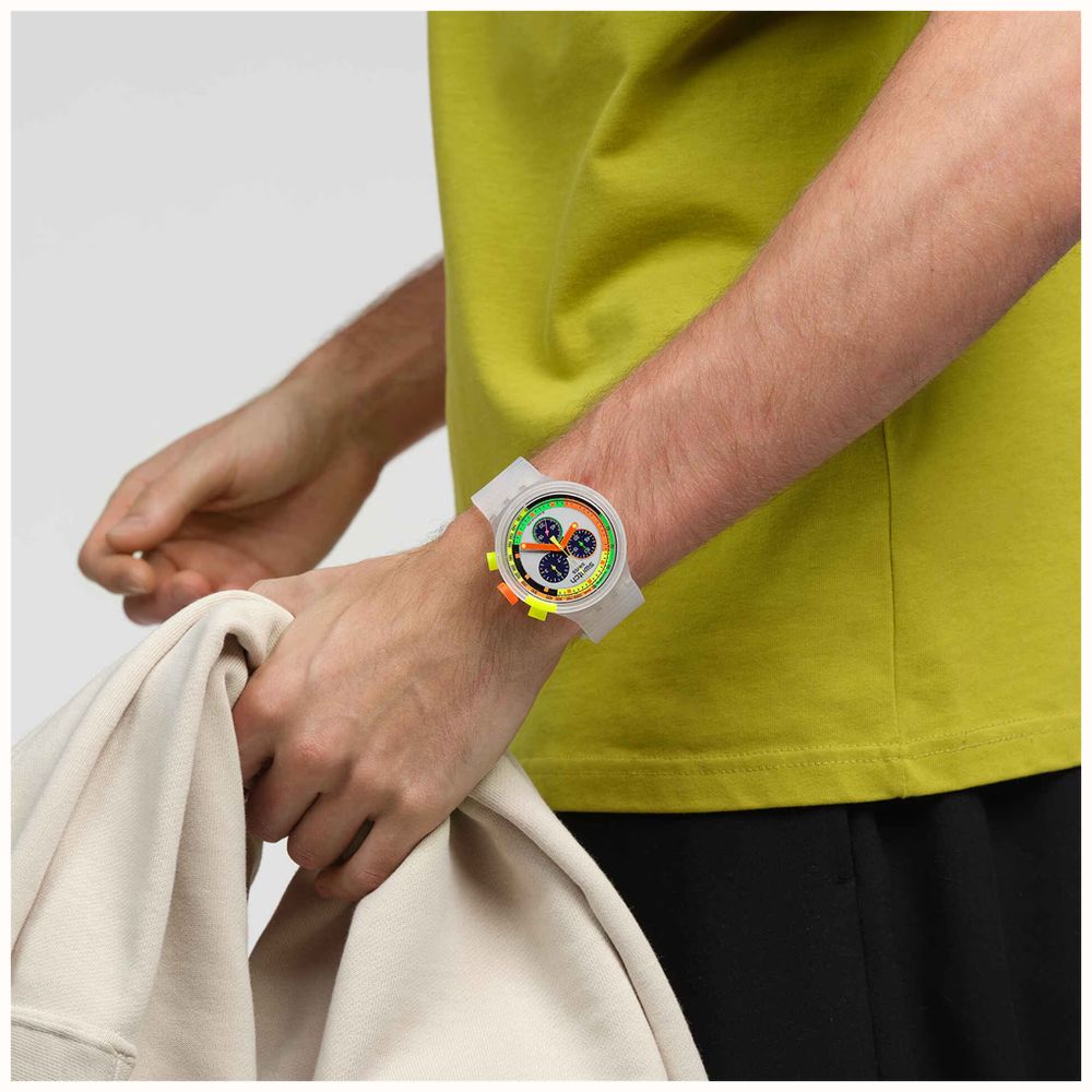 Swatch NEON JELLY (47mm) Multi-Coloured Dial / Matte Transparent ...