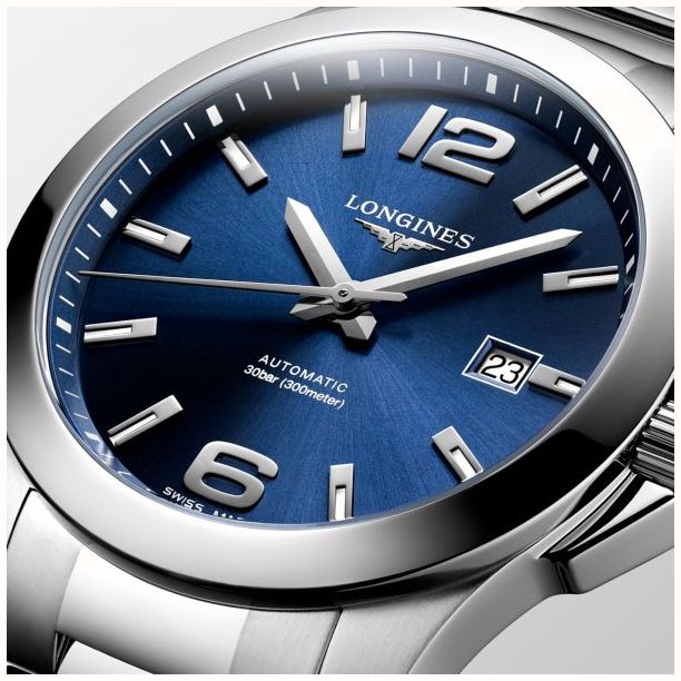 LONGINES Conquest Automatic (41mm) Sunray Blue Dial / Stainless Steel Bracelet L37774996 - First ...
