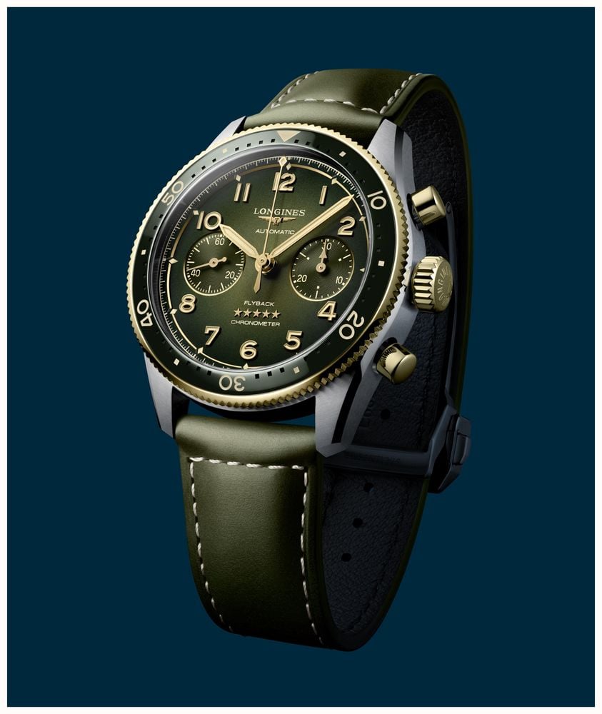 LONGINES Spirit Flyback Automatic Chronometer 18k (42mm) Green Dial ...