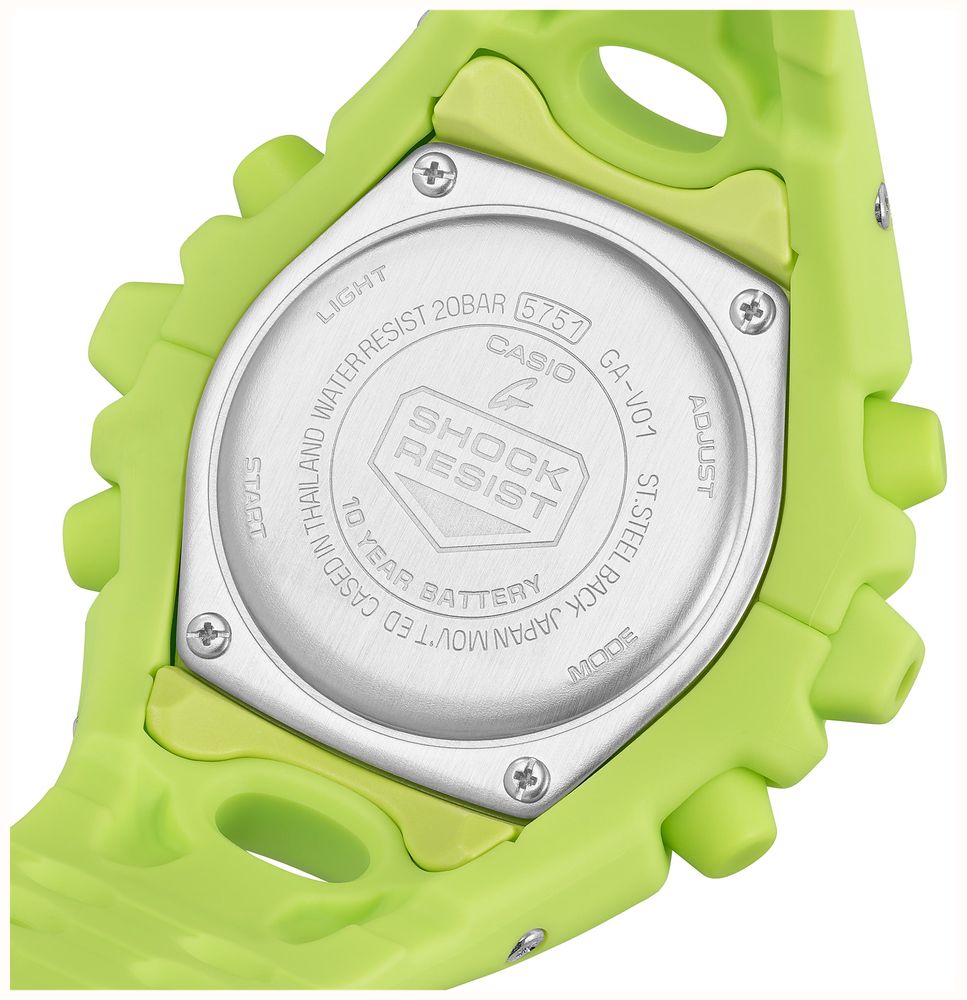 Casio G-Shock GA-V01 Series Big Case (49mm) Neon-Green Dual-Display ...