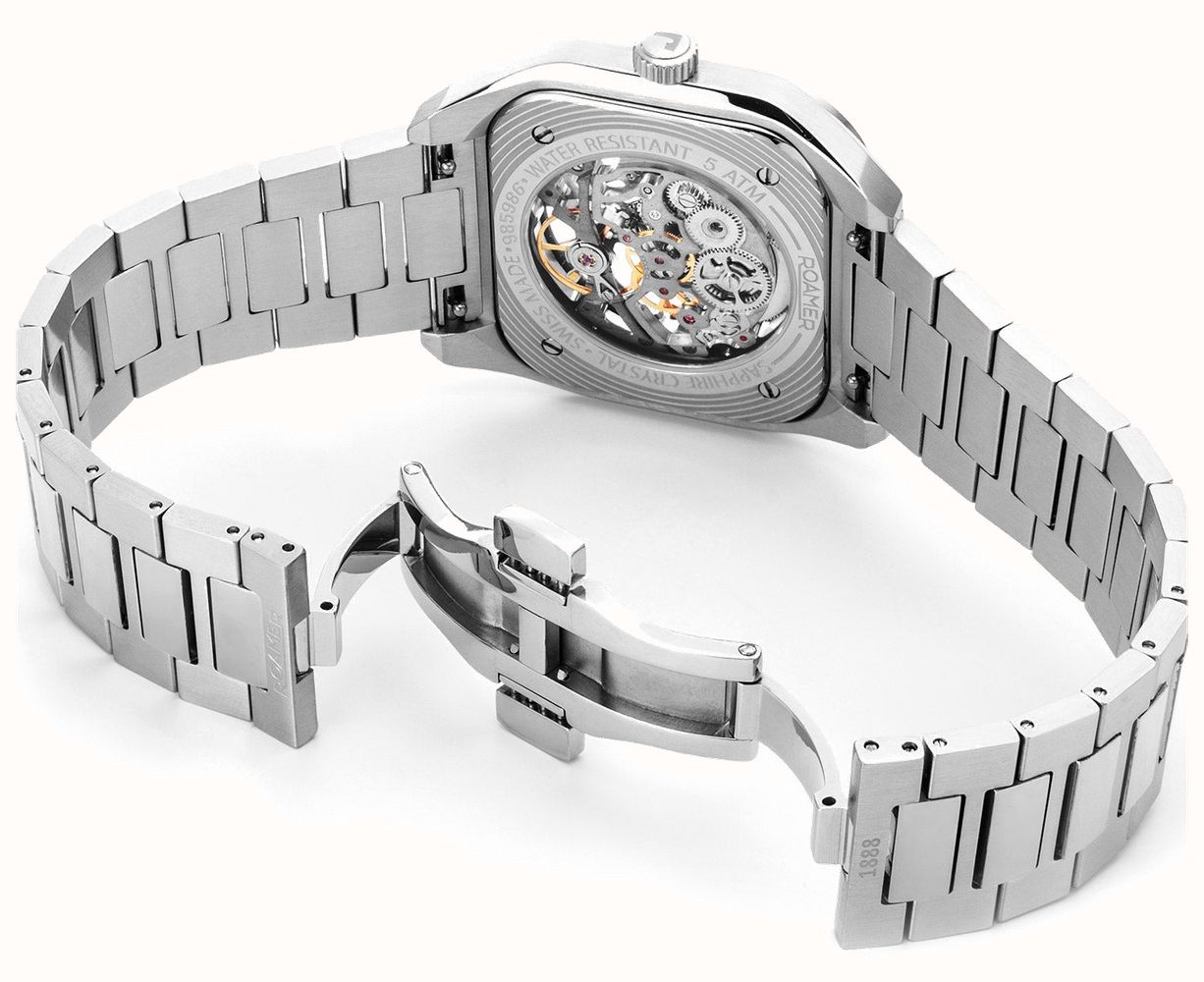 Roamer Men's Mechano MST (39.5mm) Blue Skeleton Dial / Stainless Steel ...