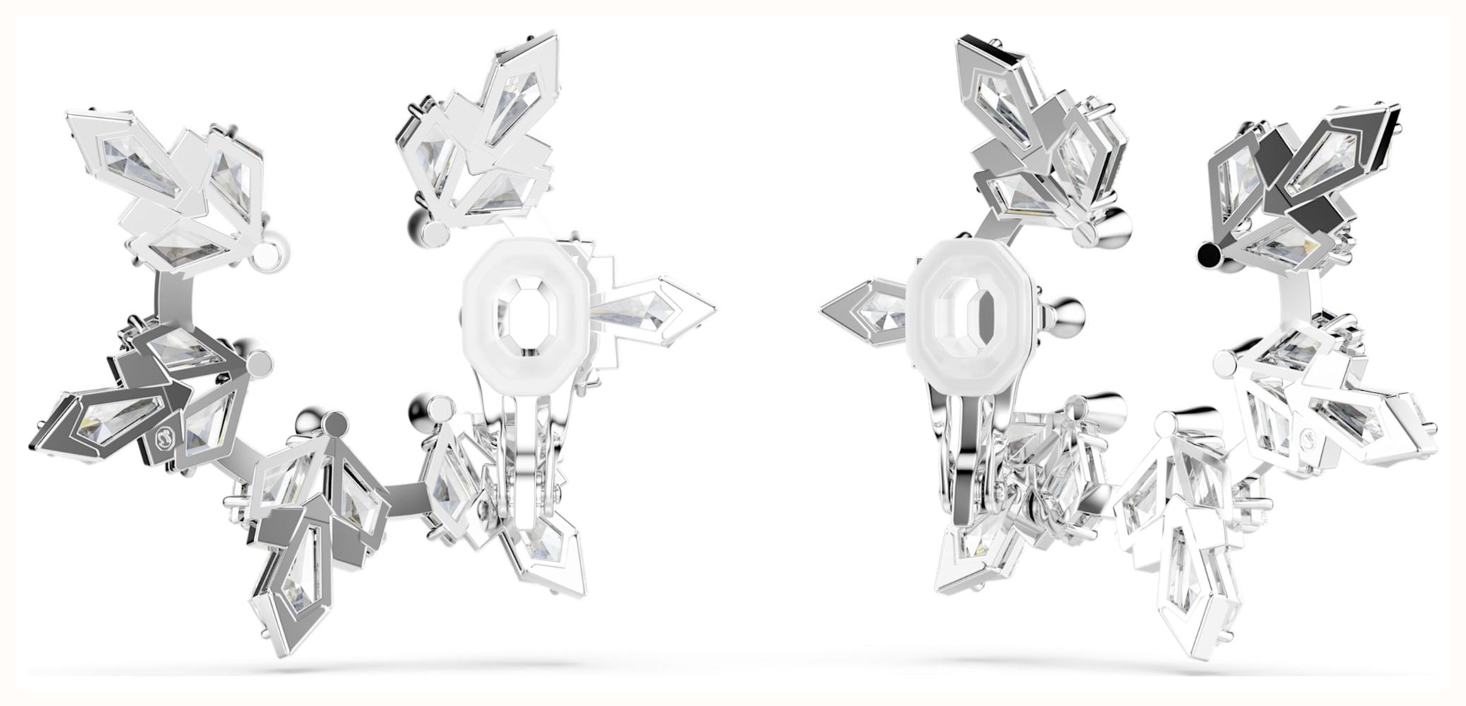 Swarovski Idyllia Snowflake Mixed Cut White Crystals Rhodium Plated ...