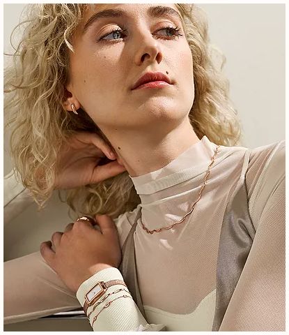 Skagen Women's Anja Pebbles Rose Gold-Tone Stainless Steel Bracelet ...