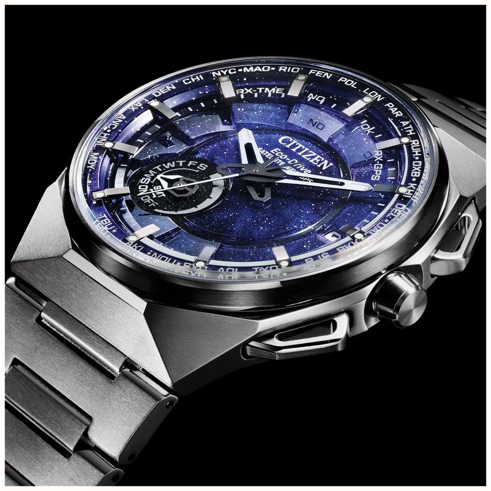 Citizen Eco-Drive Satellite Wave GPS Titanium (45mm) Blue Cosmos Dial ...