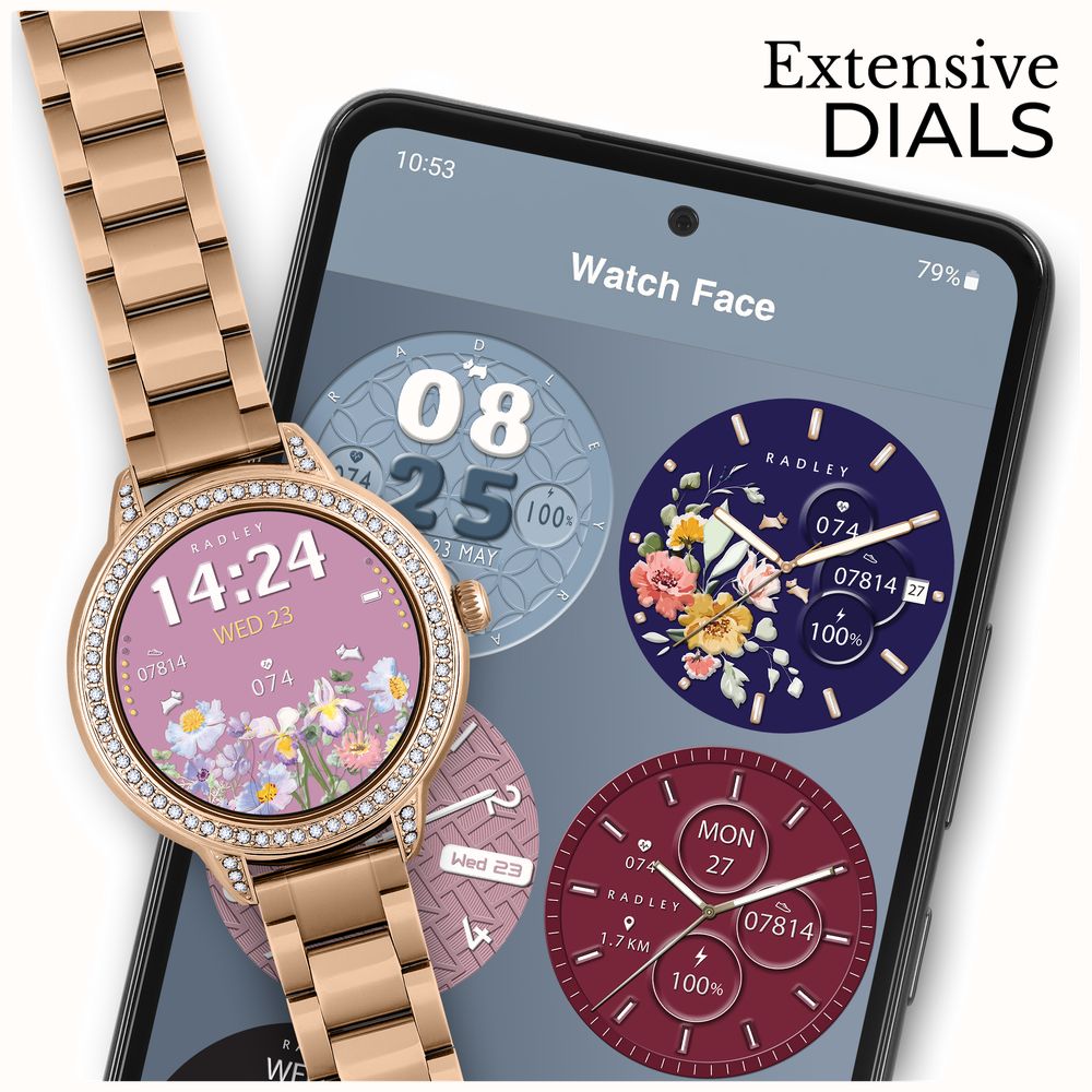 Radley Series 33 Amoled Smartwatch (37mm) Rose Gold-Tone Bracelet RYS33 ...