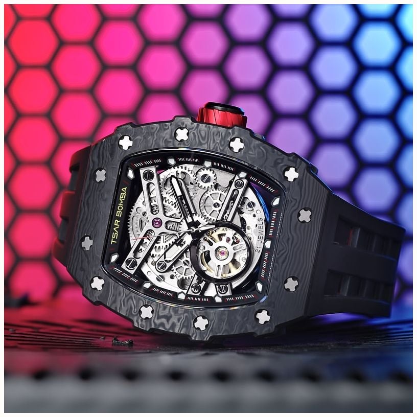 TSAR BOMBA Elemental Series Carbon Fiber Automatic (43.5mm) Black ...