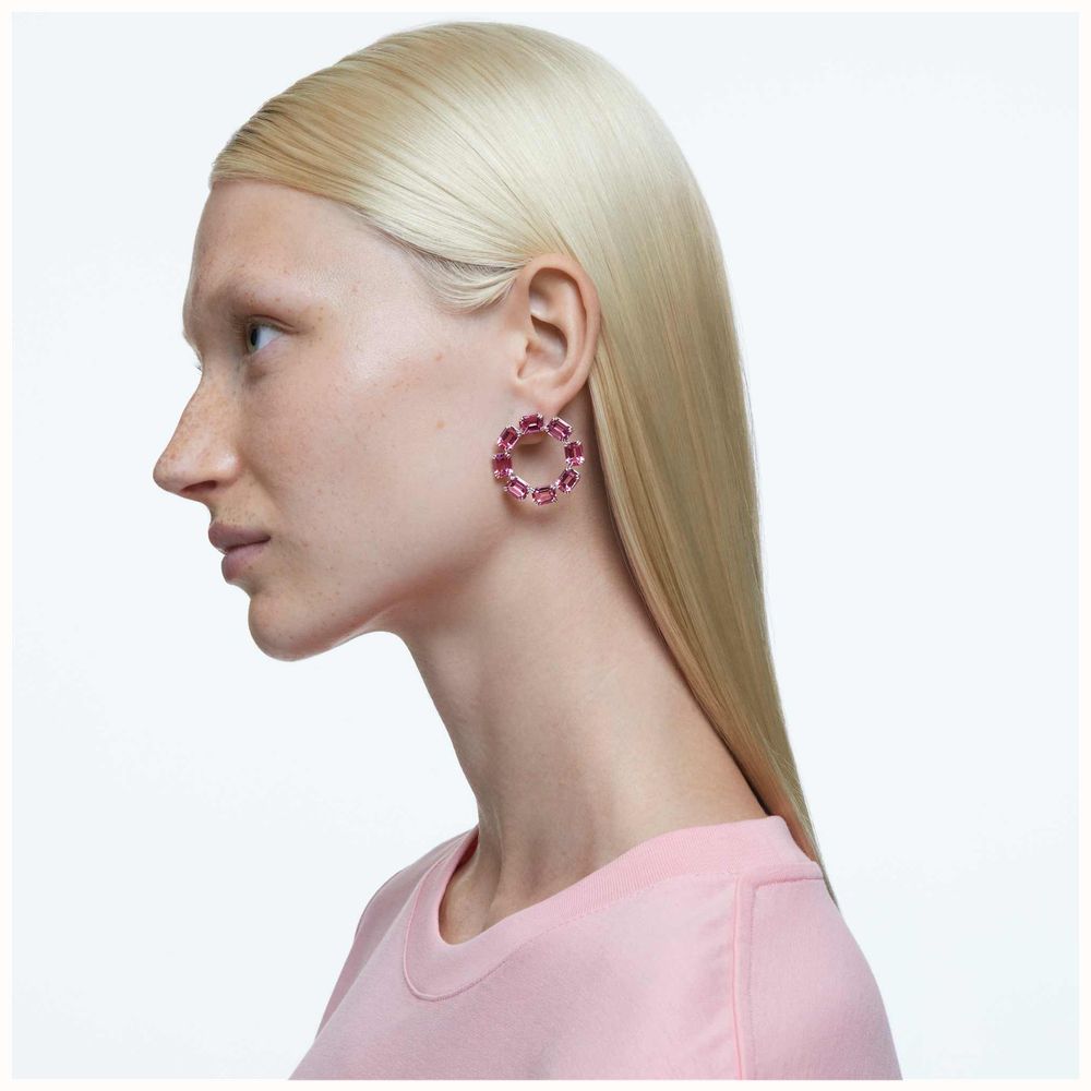 Swarovski Millenia Pink Octagon Crystal Circle Earrings 5614296 - First ...