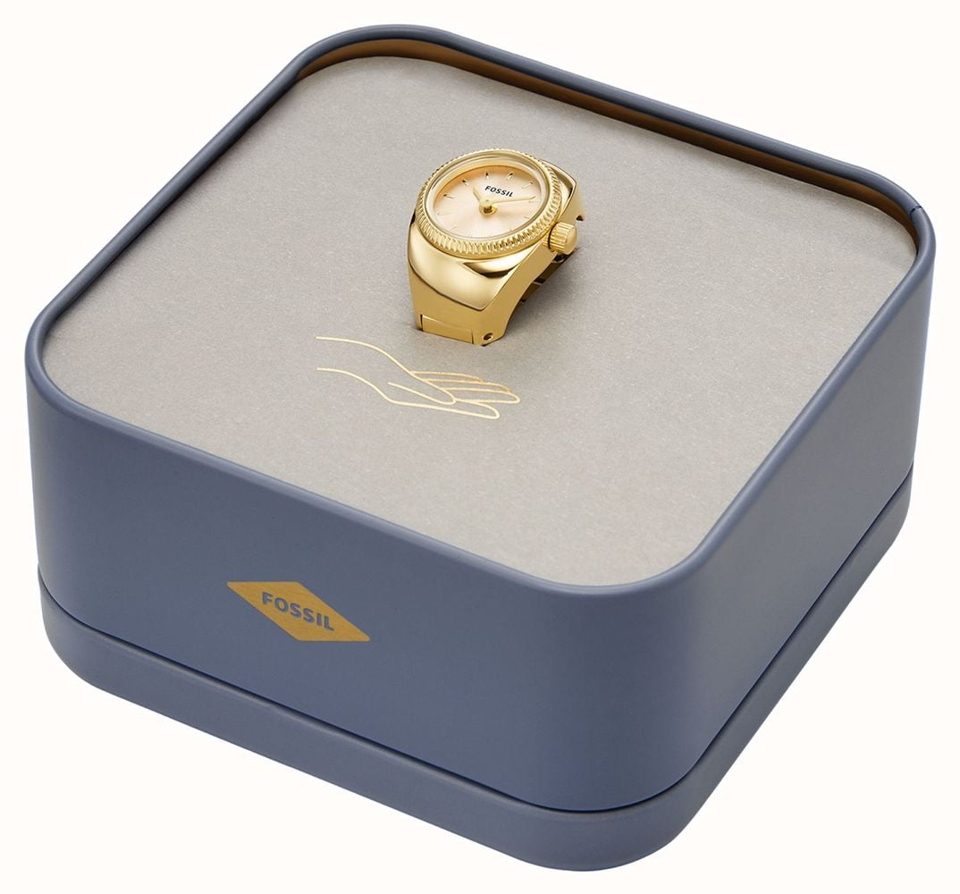 Fossil Ring Watch (15mm) Gold Dial / Gold-Tone Stainless Steel ...