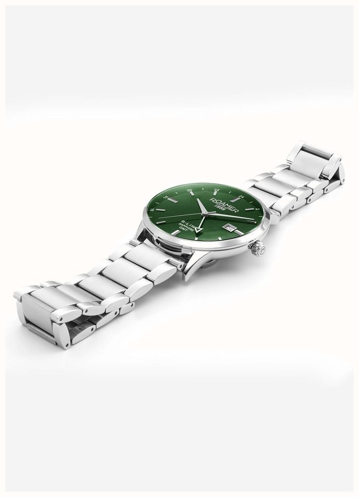 Roamer R-Line GMT (43mm) Green Dial / Interchangeable Stainless Steel ...