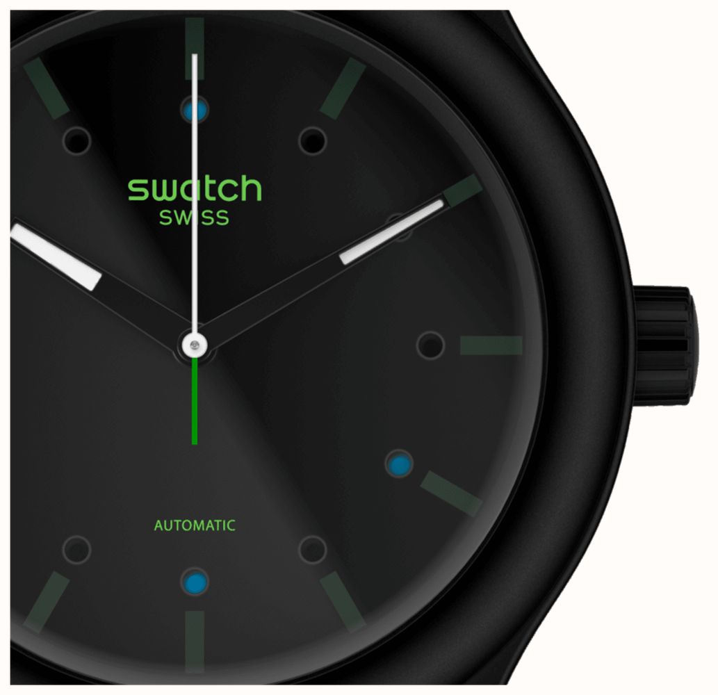 Swatch AM51 Automatic (42mm) Black Dial / Black Bio-Sourced Material ...