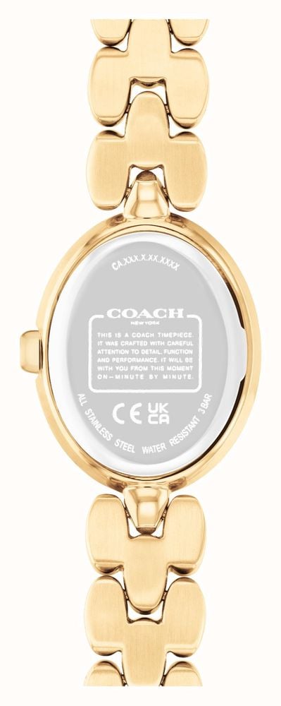 Coach Women's Sammy (22mm) Beige Logo Dial / Gold-Tone Stainless Steel ...