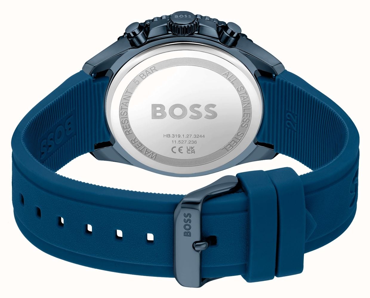 BOSS Men's Runner (43mm) Blue Chronograph Dial / Blue Silicone Strap ...