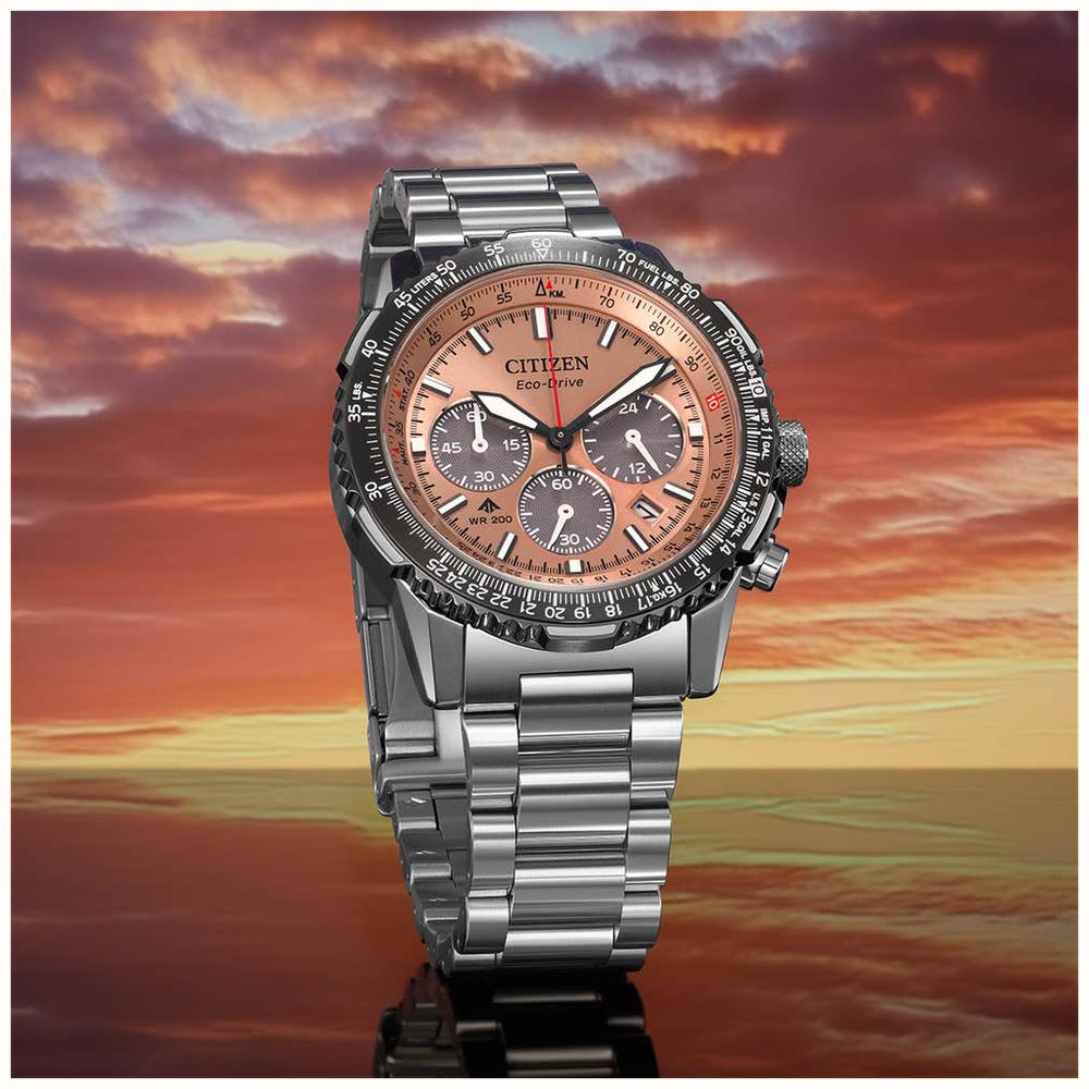 Citizen Eco-Drive Promaster Air Navihawk Chronograph (40mm) Salmon Dial ...
