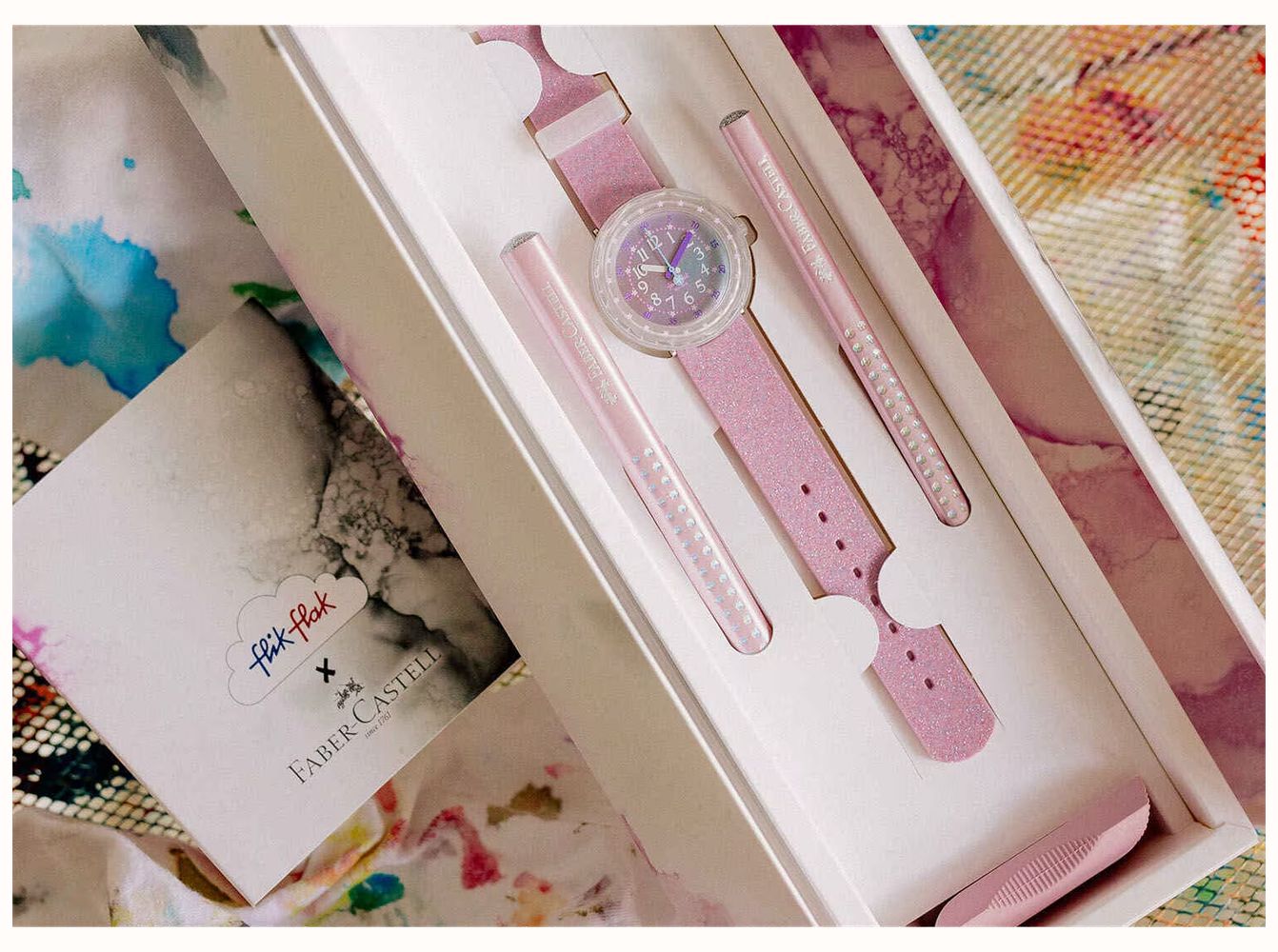Flik Flak X Faber-Castell SKETCH IN SPARKLE Gift Set FCSP107C - First Class Watches™
