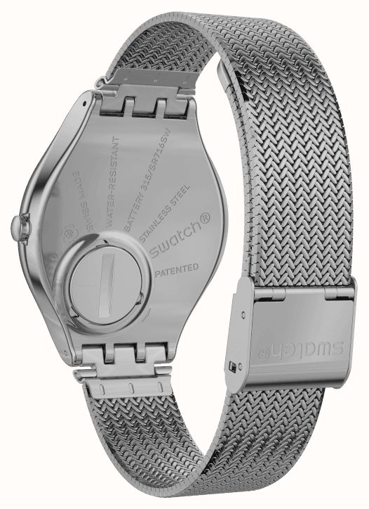 Swatch SKINSAND (38mm) Silver Pink Dial / Stainless Steel Milanese ...