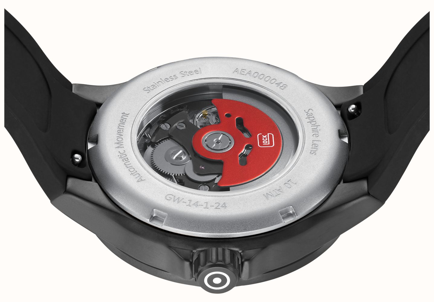 GLOCK Precision Skeleton Automatic (44mm) Gunmetal Dial / Black ...