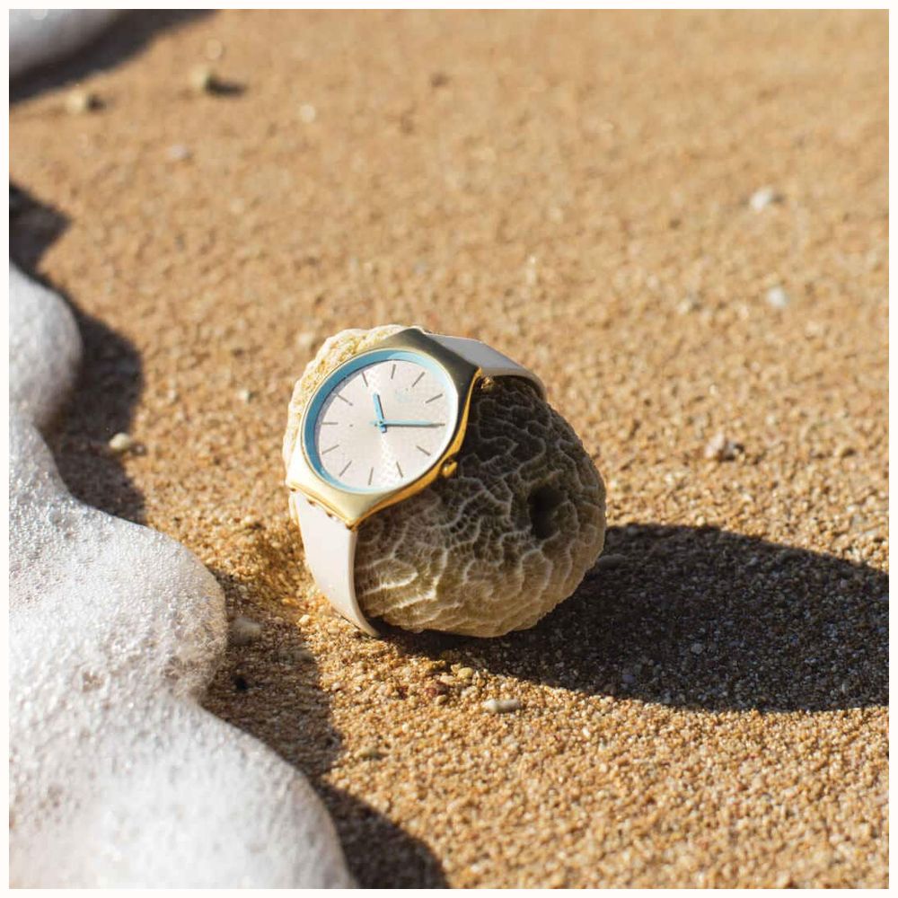 Swatch COCO HO BLU (38mm) Ivory Dial / Ivory Silicone Strap SYXG127 ...