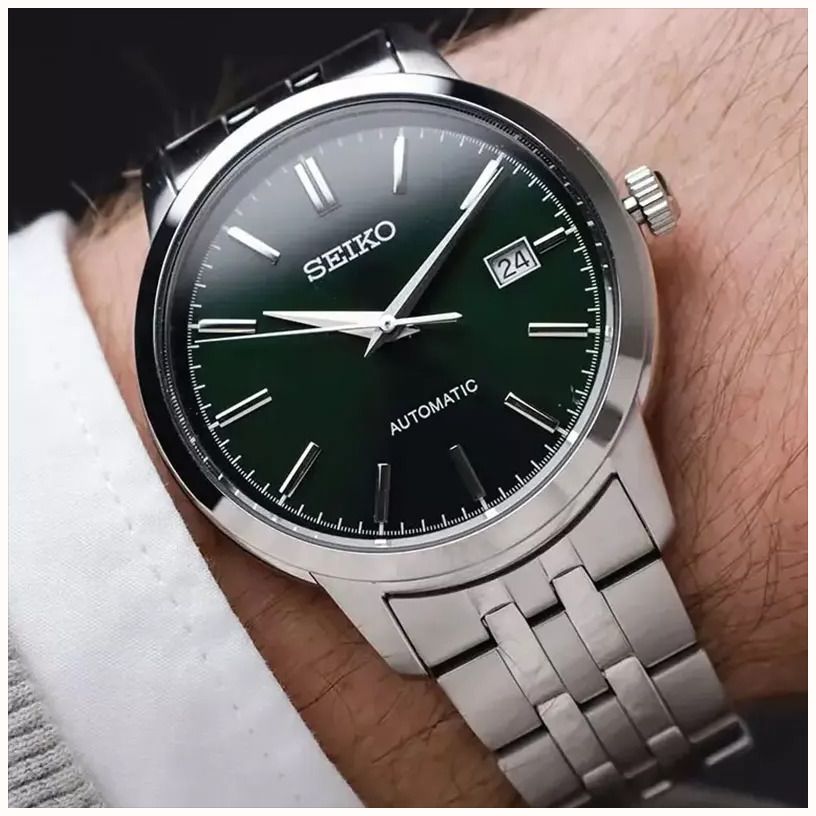 Seiko Automatic Green Dial Stainless Steel Dress Watch SRPH89K1 Ex ...