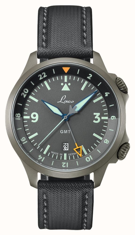 Laco Frankfurt GMT Special Edition (43mm) Grey Dial / Black Nytech ...