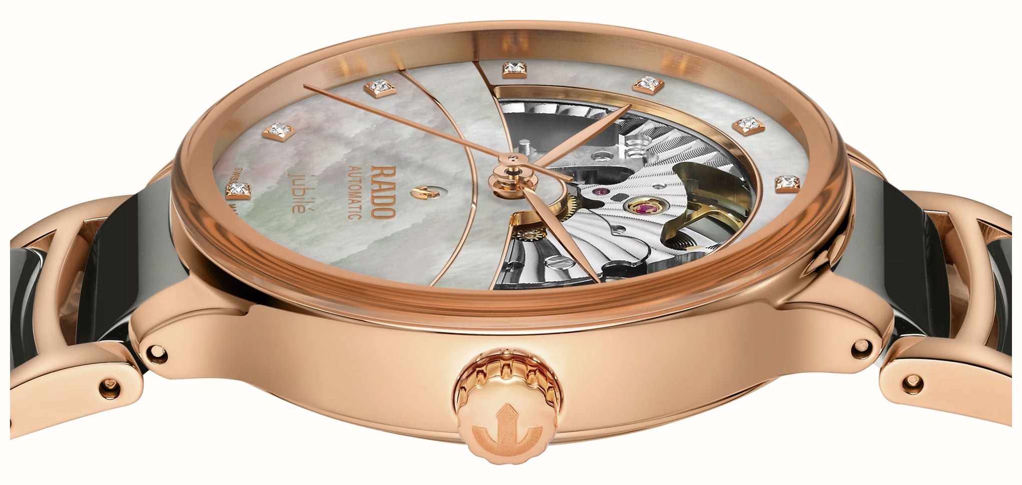 RADO Centrix Automatic Diamonds Open Heart (35mm) Mother-of-Pearl Dial ...