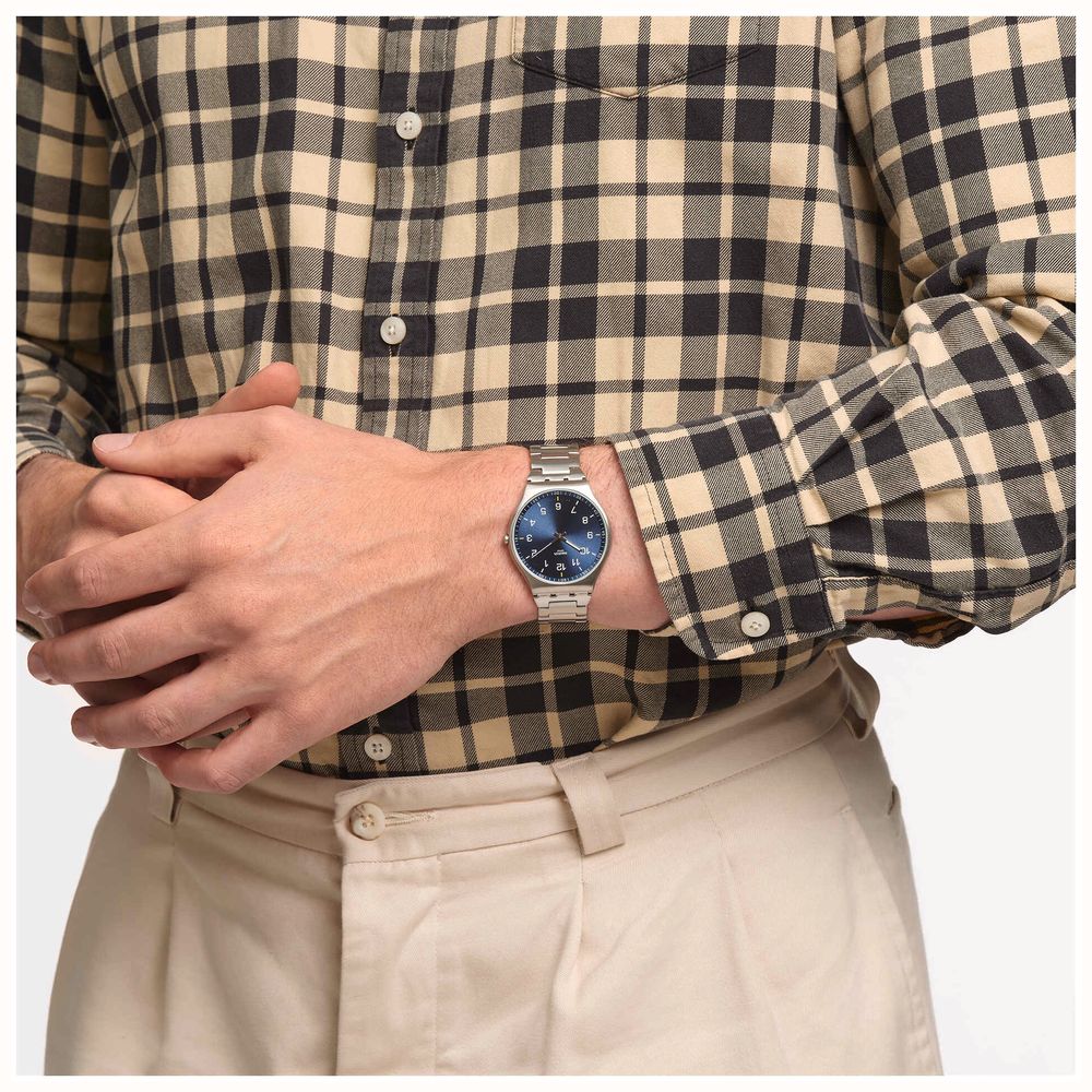 Swatch SKIN SUIT BLUE (42mm) Blue Dial / Stainless Steel Adjustable ...