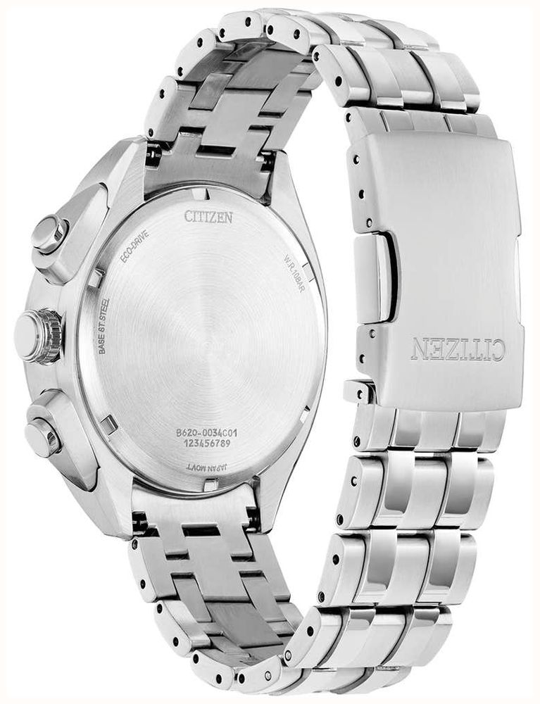 Citizen Eco-Drive Chronograph (43mm) Black Dial / Stainless Steel Bracelet CA4540-54E - First ...