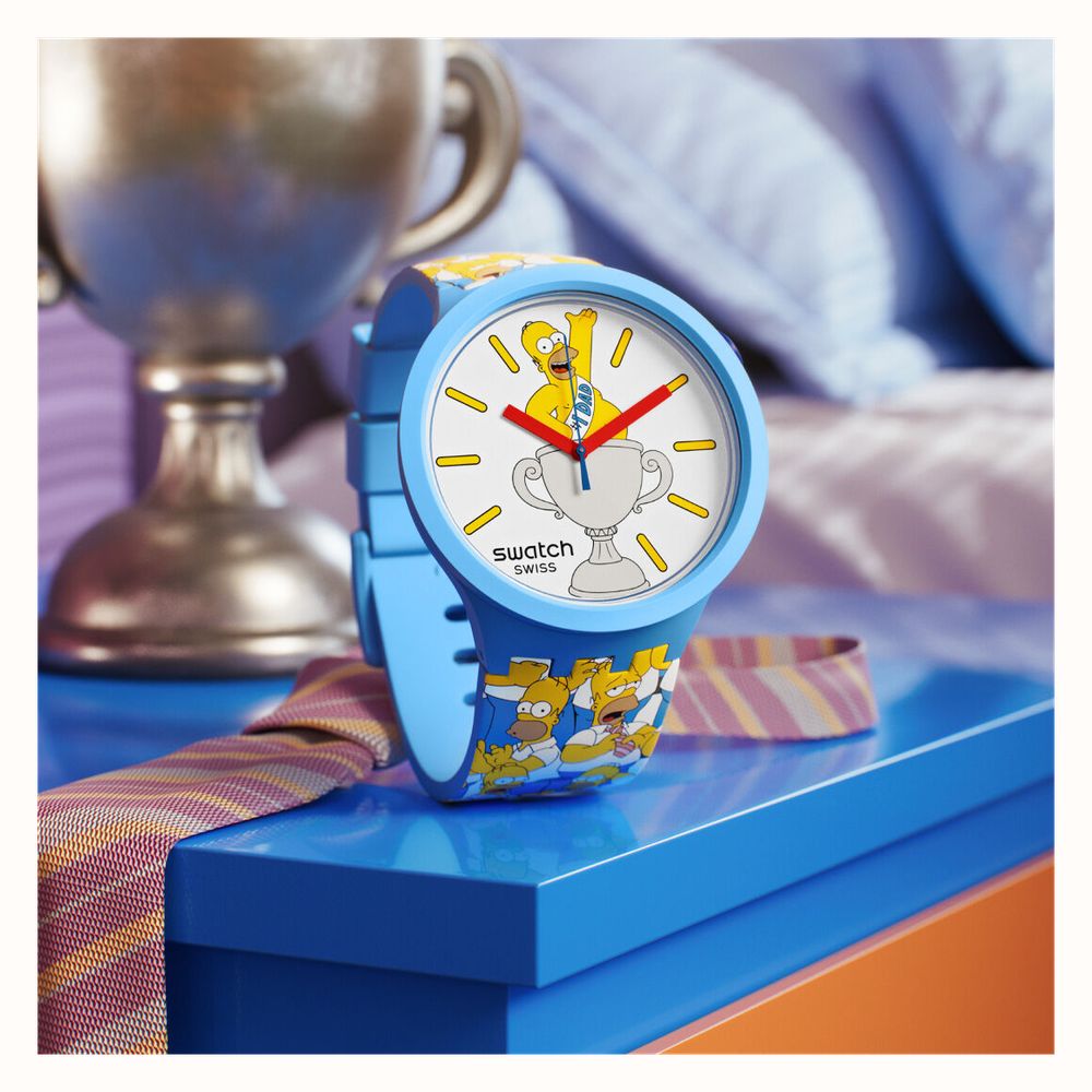 Swatch X The Simpsons BEST. DAD. EVER. (47mm) Homer-Printed Dial ...