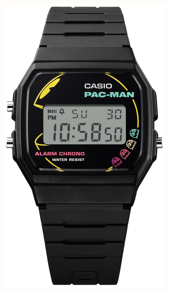 Casio X PAC-MAN Special Edition (35.2mm) Black Digital Dial / Black ...