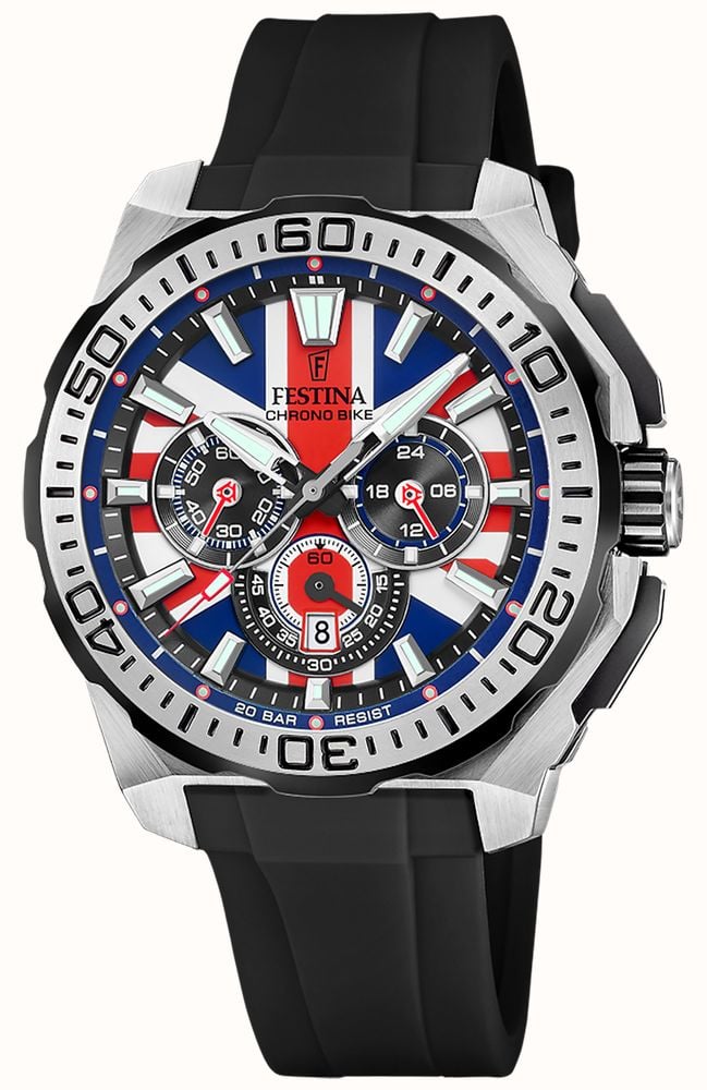 Festina Chrono Bike 2025 UK Limited Edition (45.5mm) Union Jack Dial ...