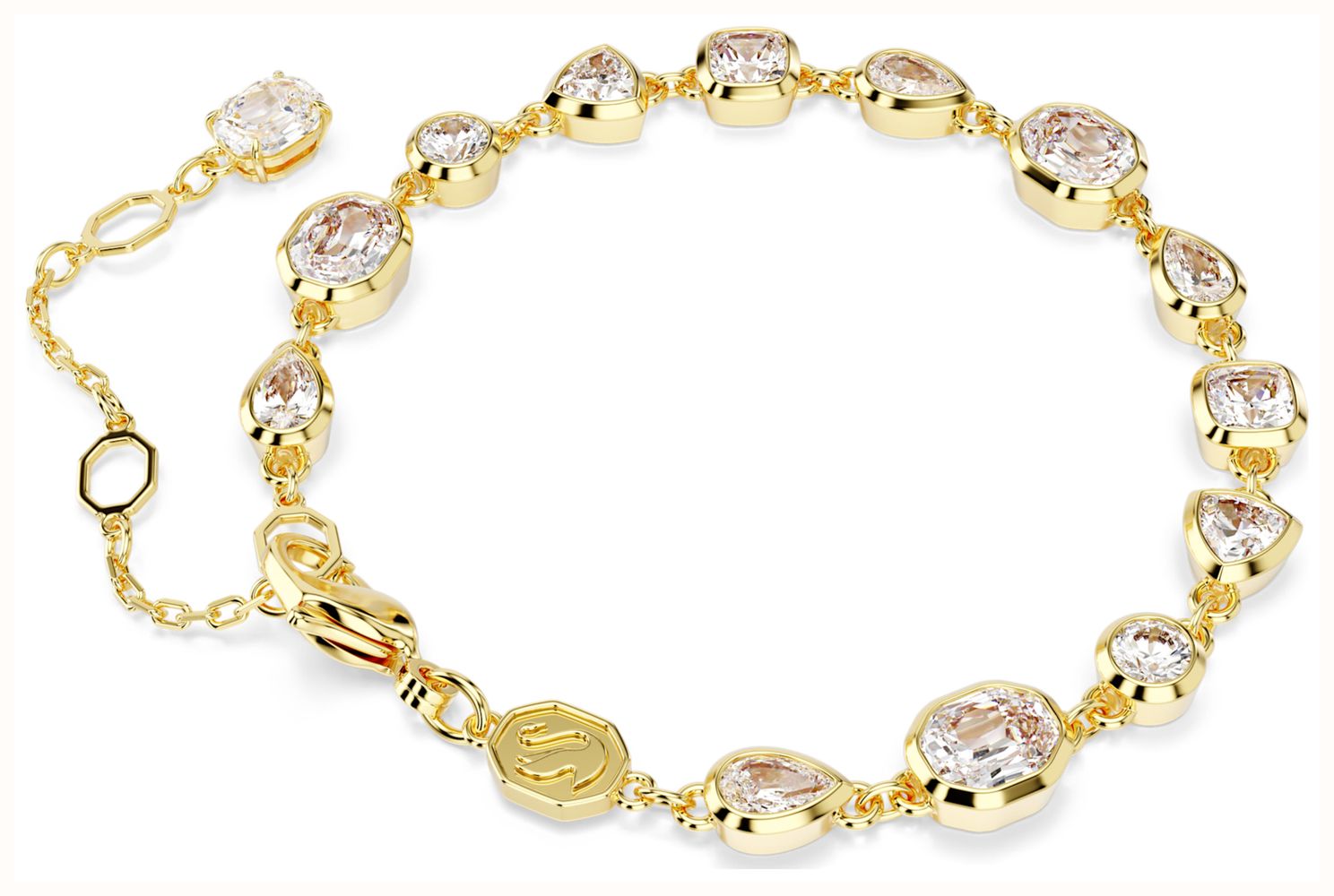 Swarovski Imber Tennis Bracelet White Crystals Gold-Tone Plated 5705471 ...