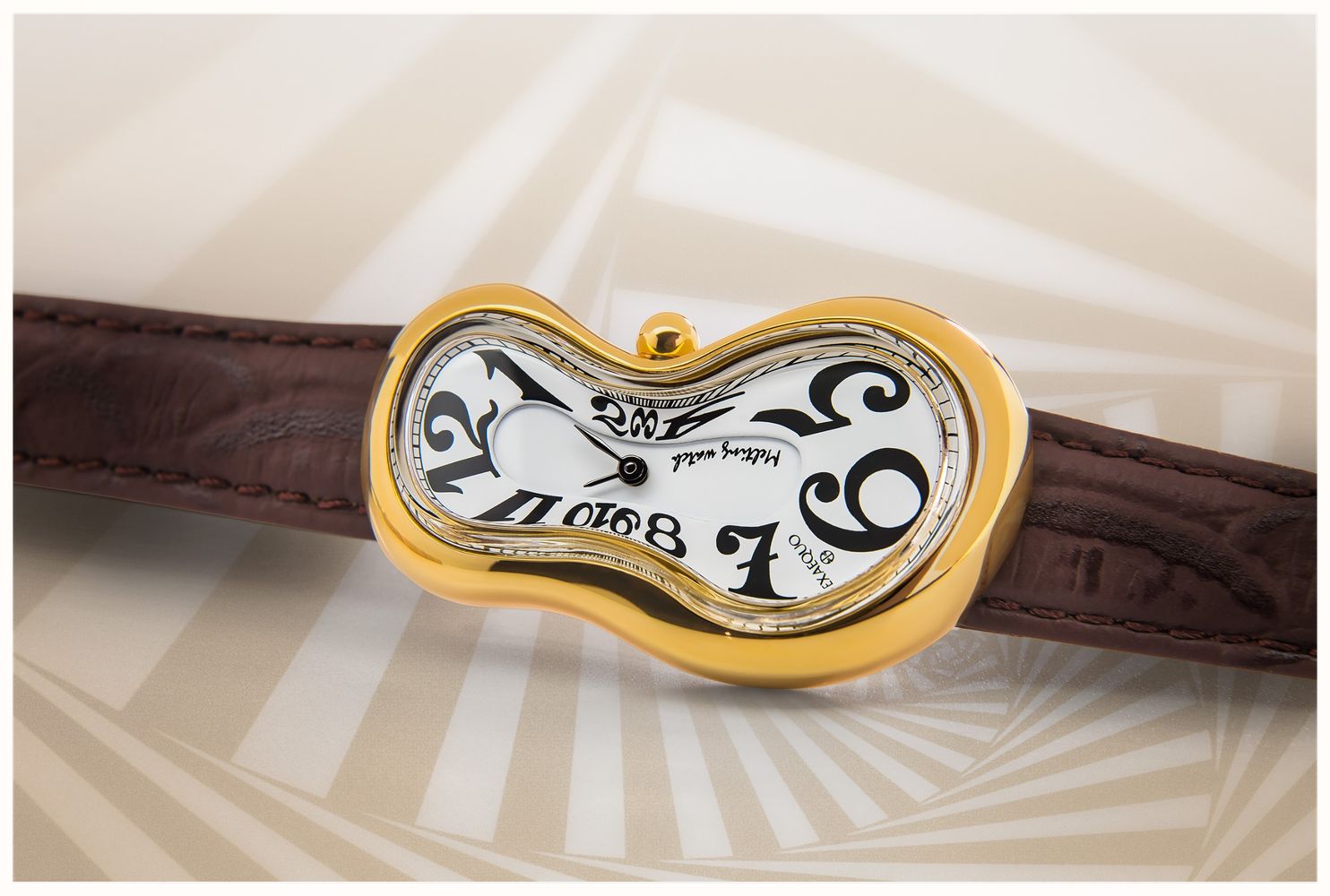 Exaequo Melting Watch Classic PVD Yellow Gold Corsivo Numbers "One Of ...