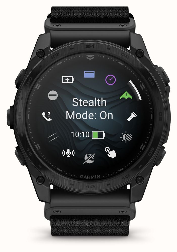 Garmin Tactix 8 51mm AMOLED Sapphire Tactical Smartwatch - Tactical Black Nylon + 010-03406-01 ...