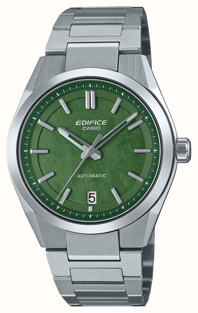 Casio EFK-100 Series Mechanical (39mm) Green Forged Carbon-Style Dial ...