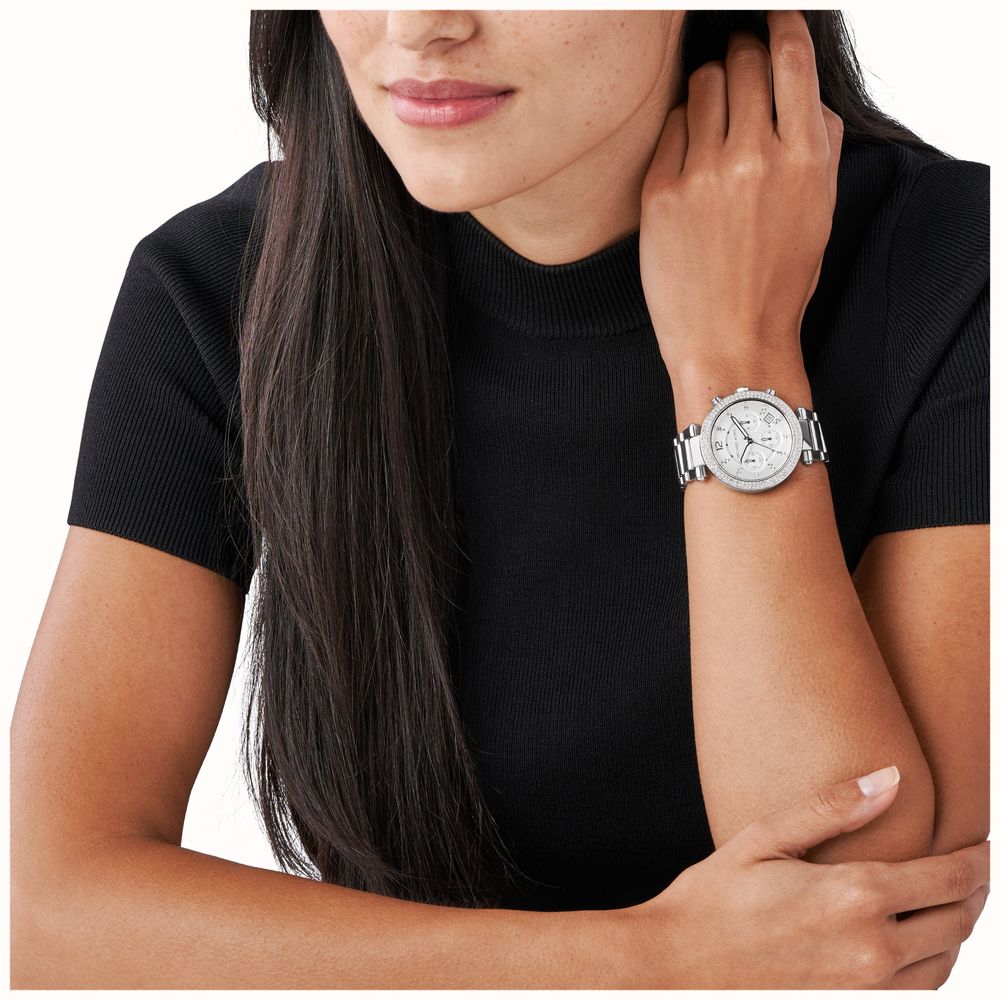 Michael Kors Women's Parker Crystal Set Chronograph Watch MK5353 ...