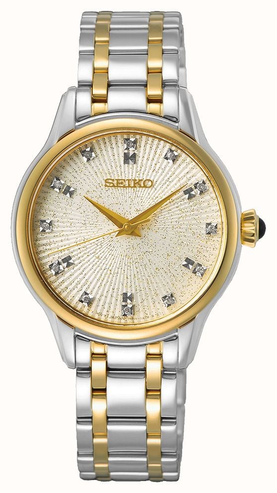 Seiko Classic Crystal Quartz (29.5mm) Sparkling Cream Dial / Two-Tone ...