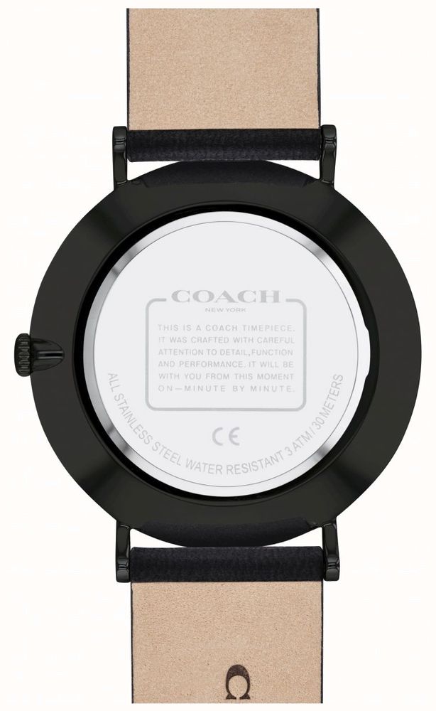 Coach | Men's | Charles | Black Leather Strap | Black Dial | 14602434 ...