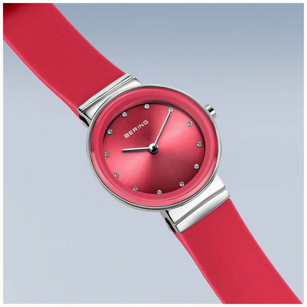 Bering Women's Classic (29mm) Red Dial / Red Silicone Strap 10129-503 ...