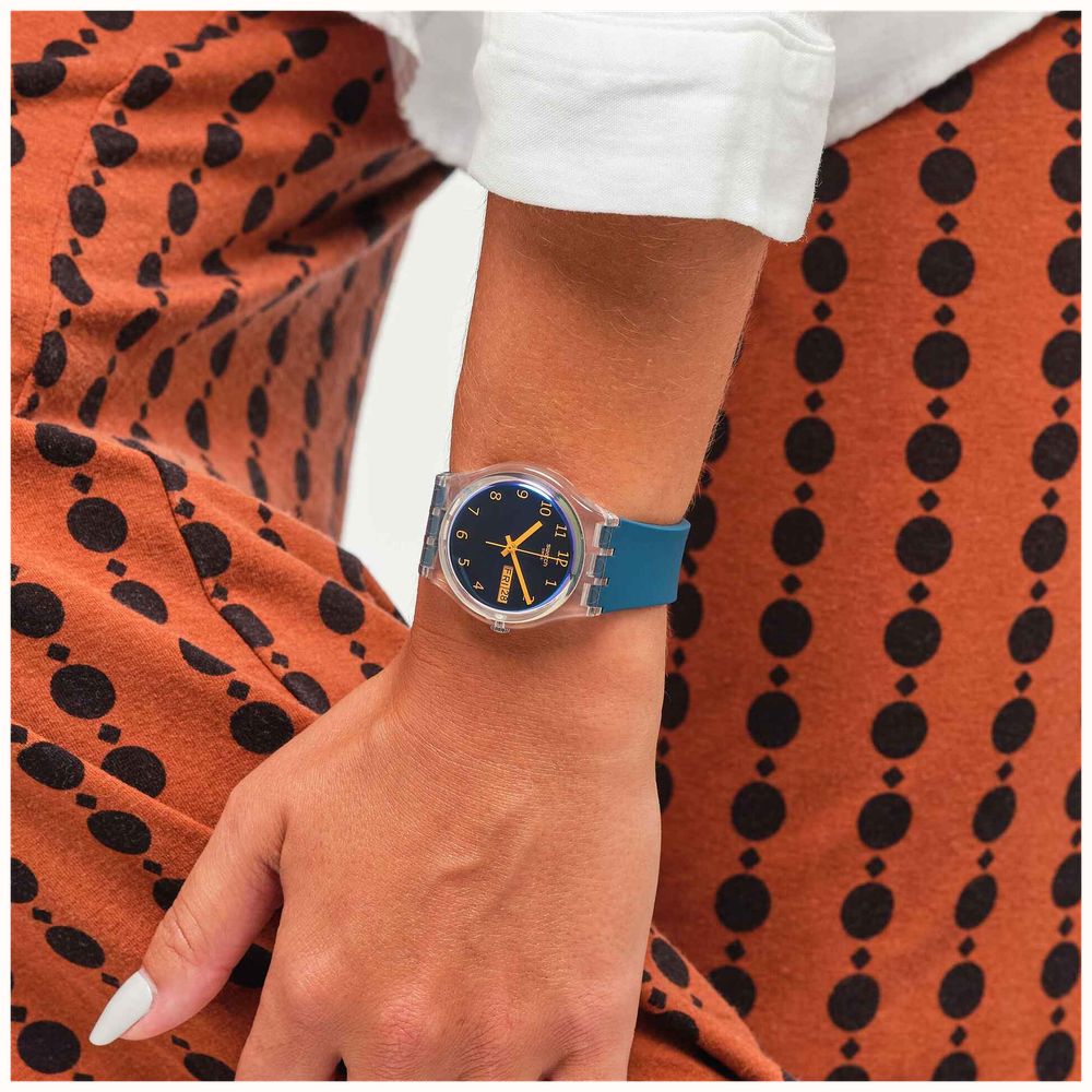 Swatch BLUE AWAY (34mm) Blue Solar Spectrum Glass Dial / Blue ...