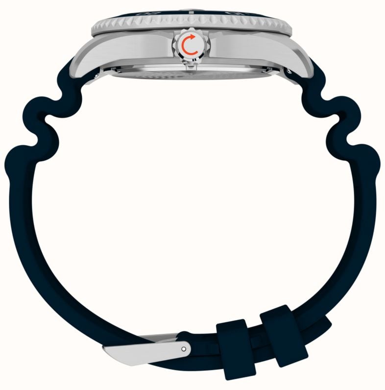 Timex Deepwater Meridian 200 (44mm) Blue Wave Dial / Blue Synthetic ...