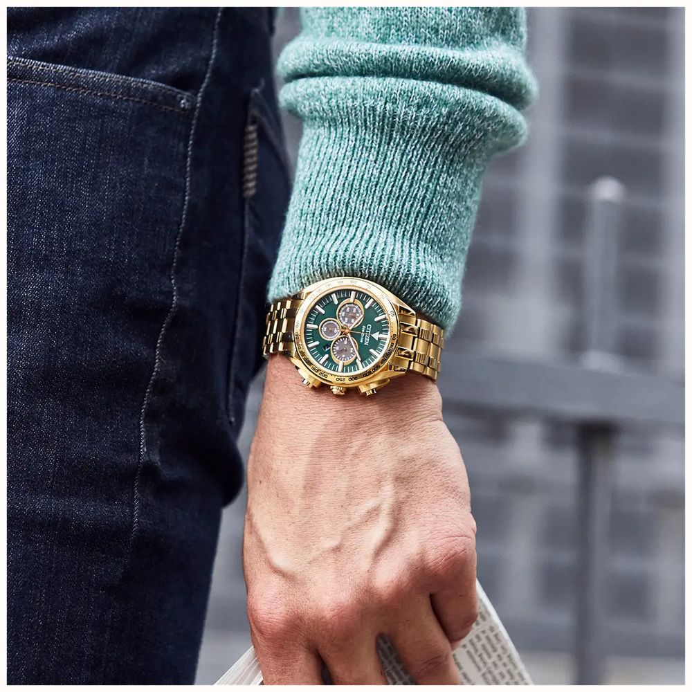 Citizen Men's Chronograph | Eco-Drive | Green Dial | Gold-Tone ...