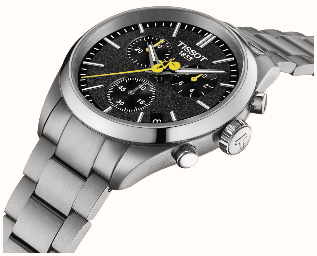Tissot PR 100 Tour De France (40mm) Black Chronograph Dial / Stainless ...