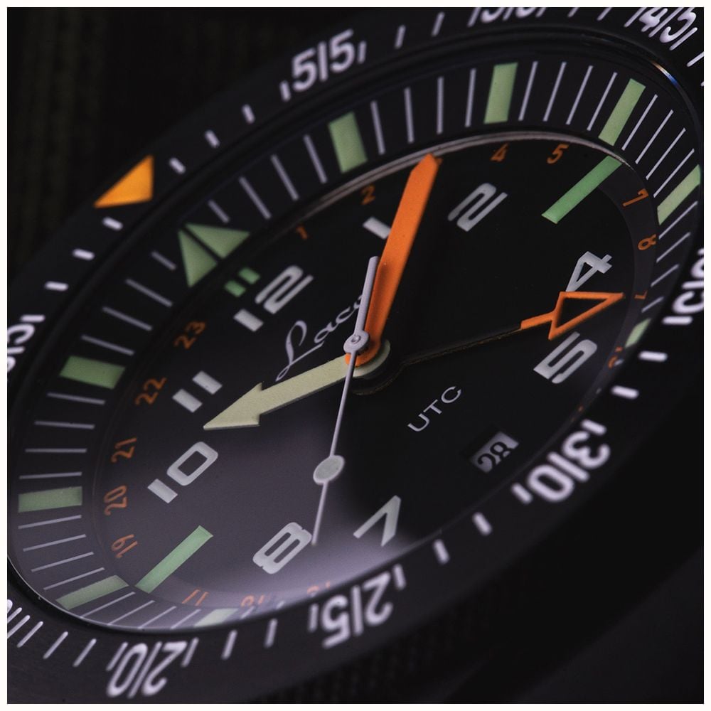 Laco Atacama Quartz UTC (46mm) Black Dial / Black Rubber Strap 862163 ...