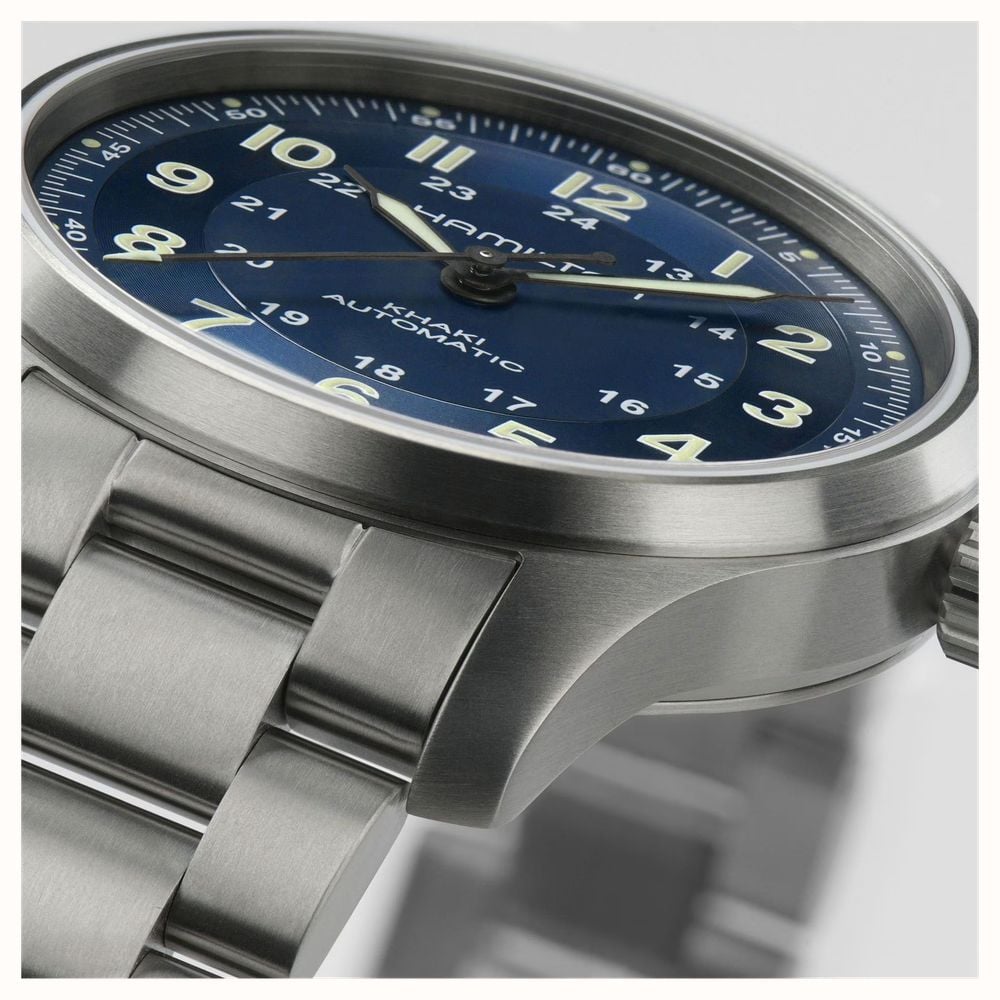 Hamilton Khaki Field Titanium Automatic (42mm) Blue Dial / Titanium ...