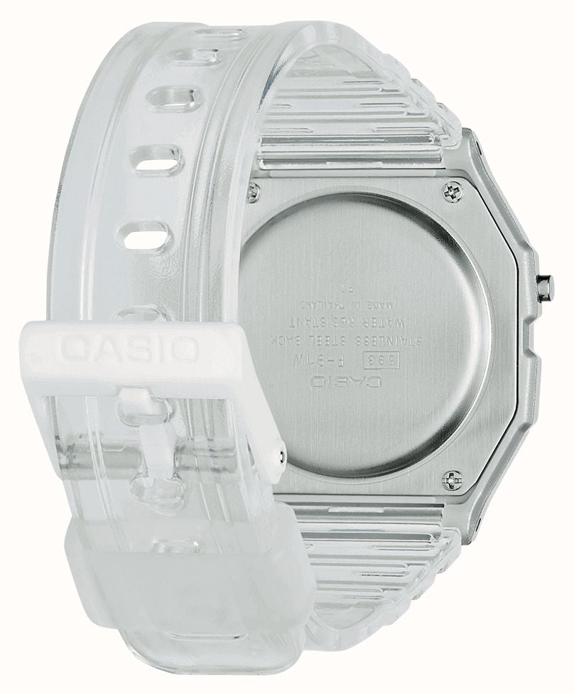 Casio F-91 Digital Dial / Transparent Resin Strap F-91WS-7EF-DUPLICATE ...