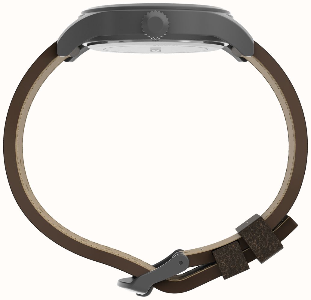 Timex Expedition Scout (40mm) Gunmetal Khaki Dial / Dark Brown Leather ...