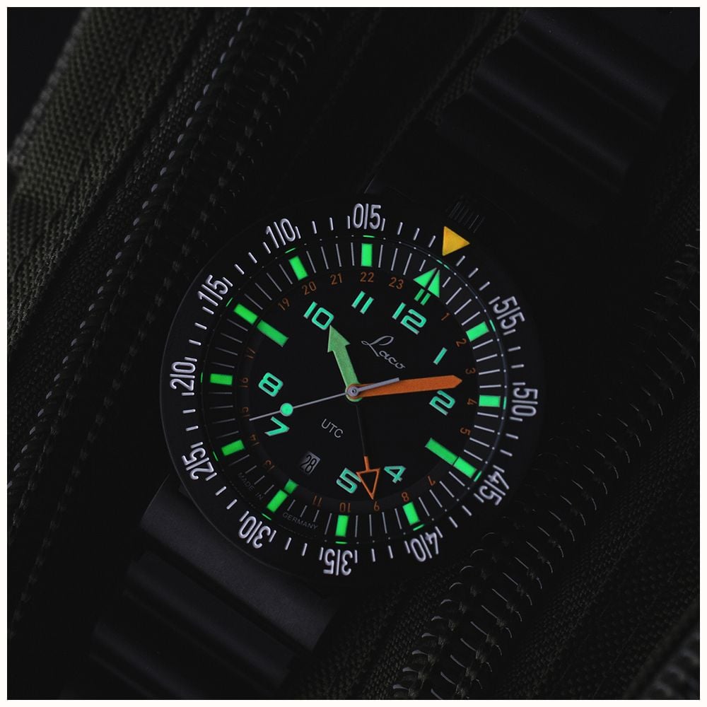 Laco Atacama Quartz UTC (46mm) Black Dial / Black Rubber Strap 862163 ...