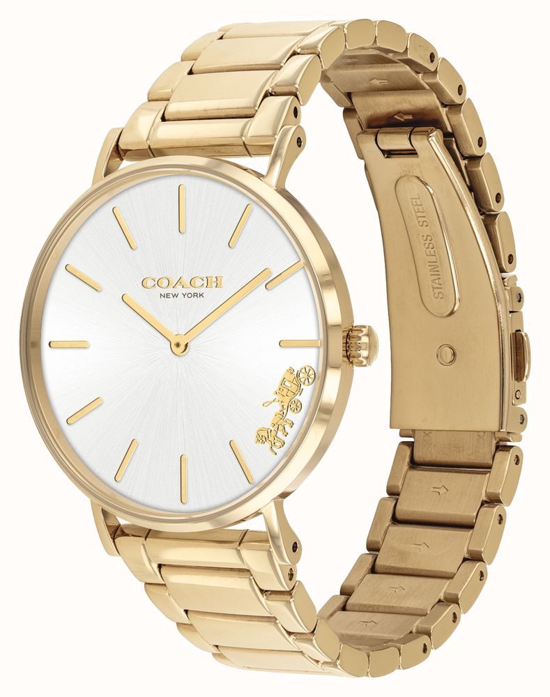 Coach Perry (36mm) Silver Dial / Gold PVD Stainless Steel Bracelet ...