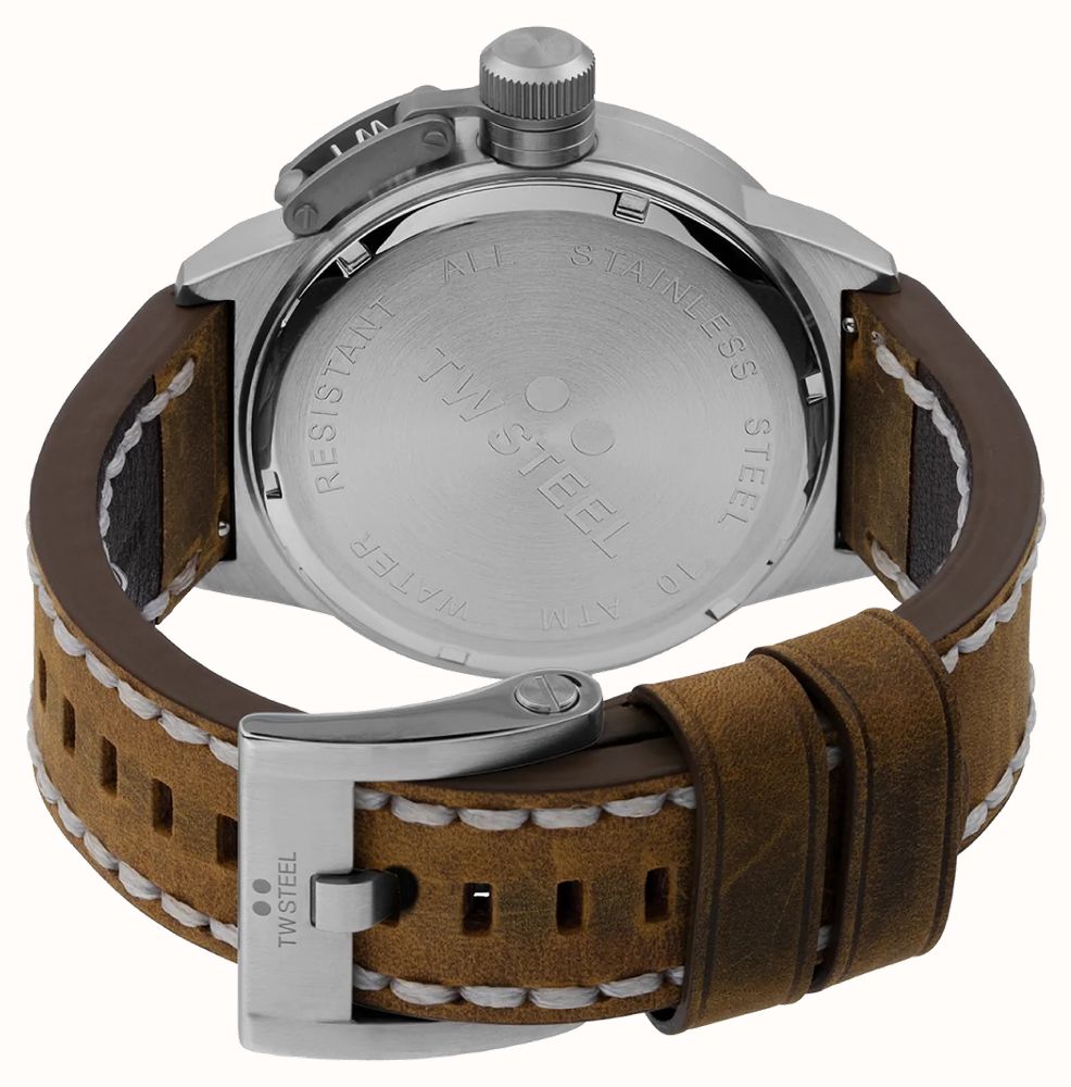 TW Steel Canteen (45mm) Blue Dial / Brown Italian Leather Strap CS102 - First Class Watches™