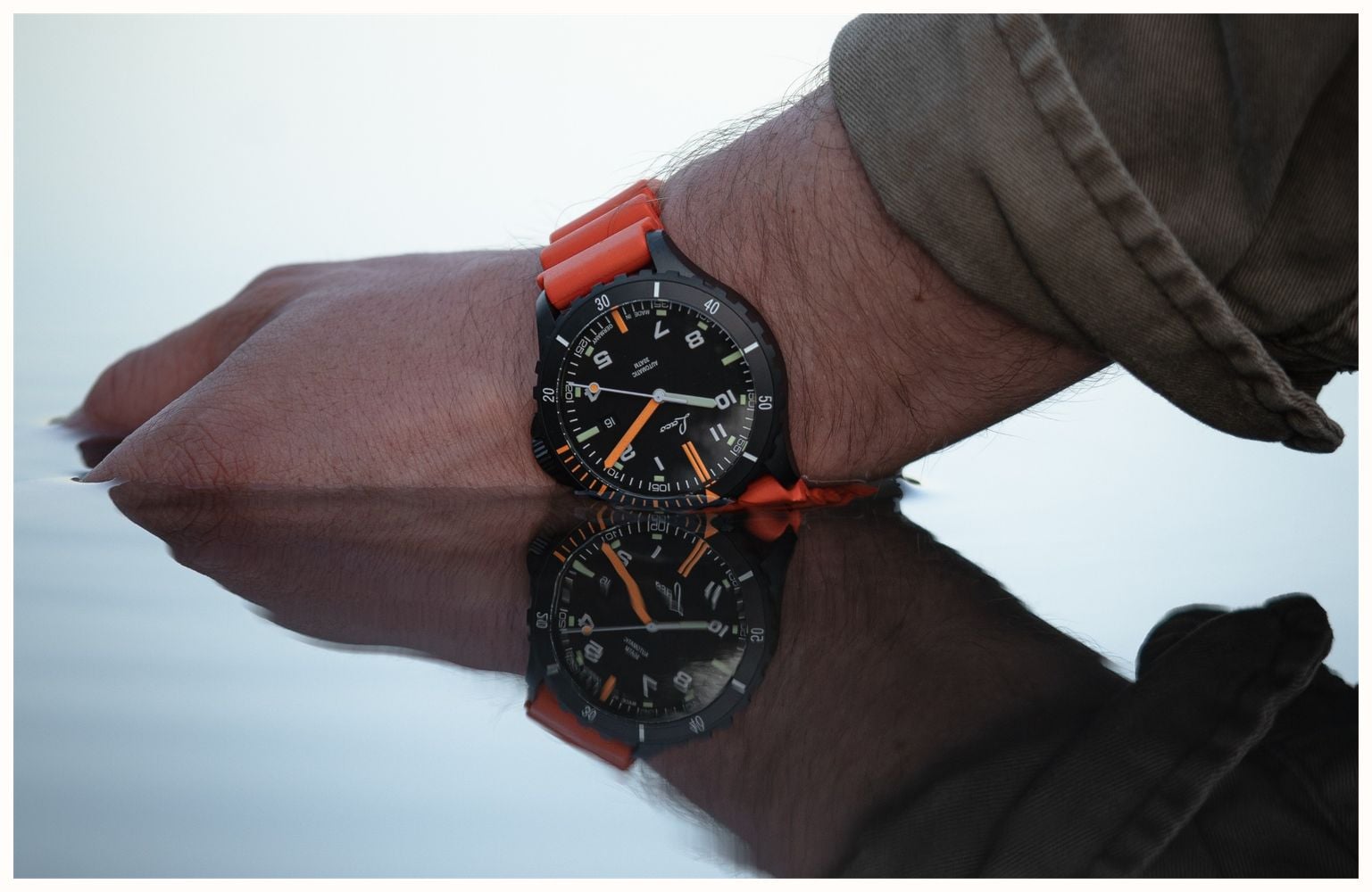 Laco Mojave Automatic (42mm) Black Dial / Orange Rubber Strap 862109.05 ...