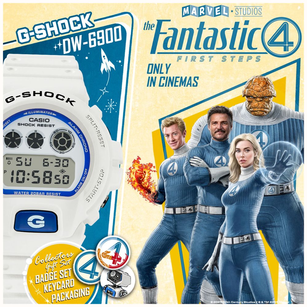 Casio G-Shock X The Fantastic Four First Steps Collection (50mm) White ...